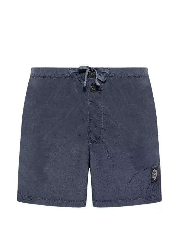 Stone Island Compass Logo Patch Swim Shorts - Blue
