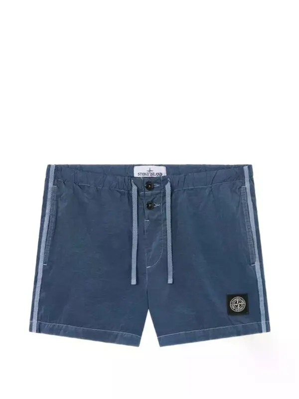 Stone Island Compass Logo Patch Swim Shorts - Blue