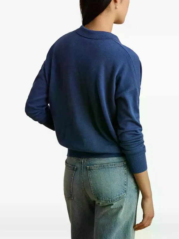 Ralph Lauren Ribbed Johnny Collar Sweater - Blue