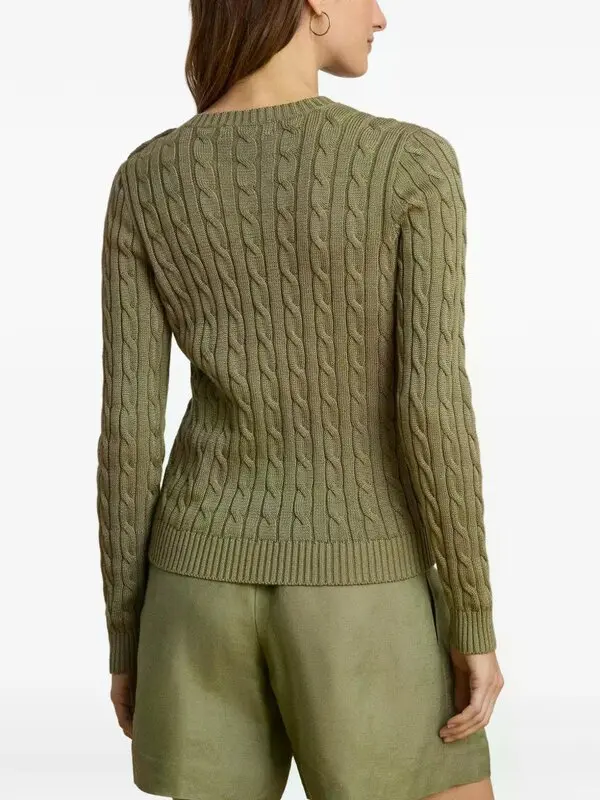 Ralph Lauren Button-trim Cable-knit Sweater - Green