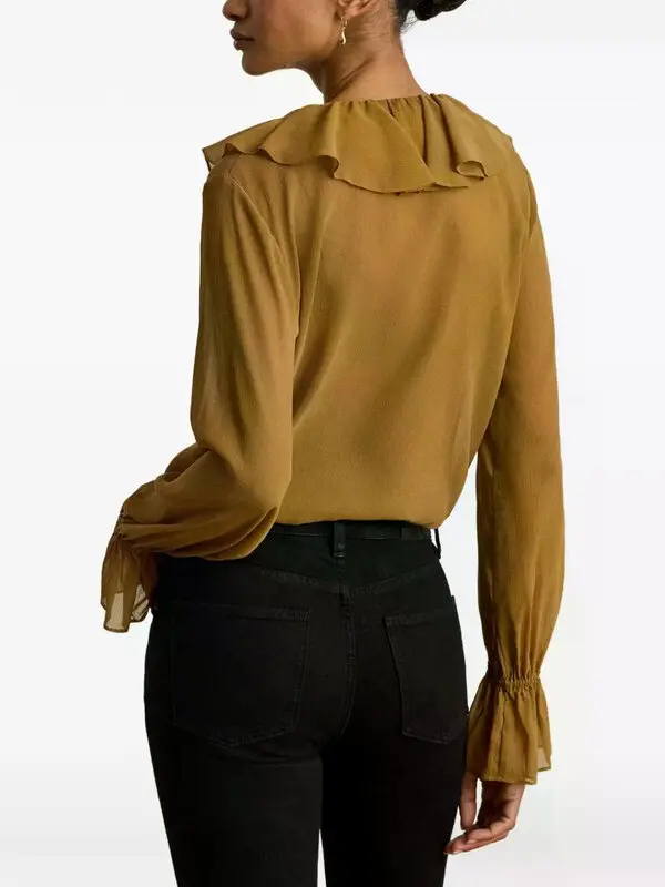 Ralph Lauren Ruffle-trim Crinkle Blouse