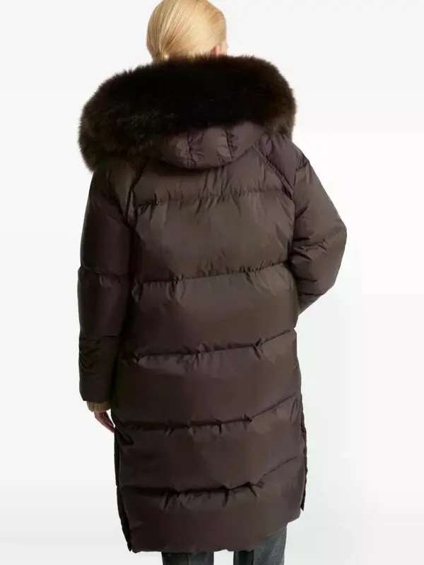 YVES SALOMON Shearling-trim Quilted Coat