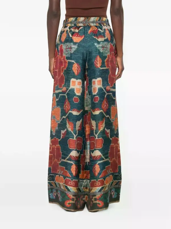 PIERRE-LOUIS MASCIA Geometric Print Wide-leg Trousers
