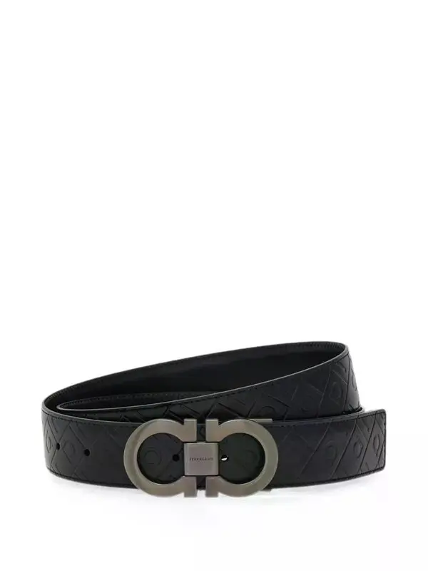 FERRAGAMO Reversible And Adjustable Gancini Belt - Black