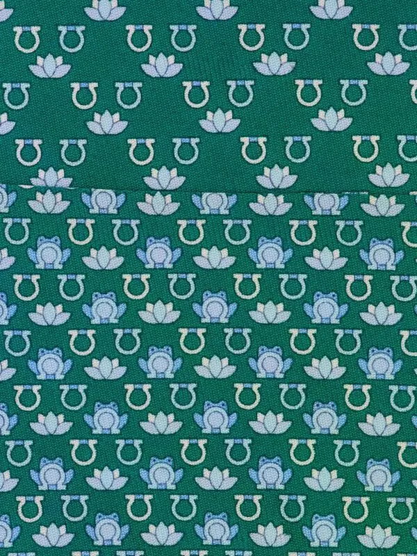 FERRAGAMO Frog-print Silk Tie - Green