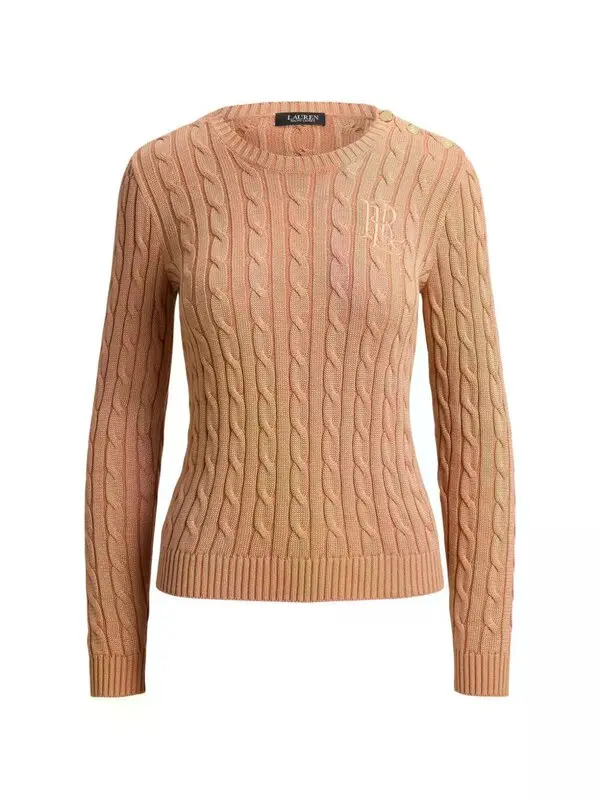 Ralph Lauren Cable-knit Button-trim Sweater - Neutrals