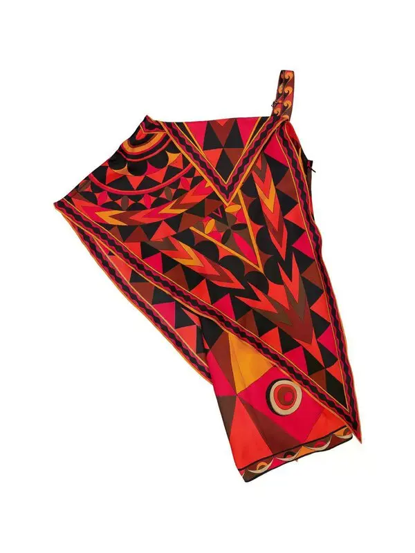 Emilio Pucci Geometric Print Silk Mini Dress - Red