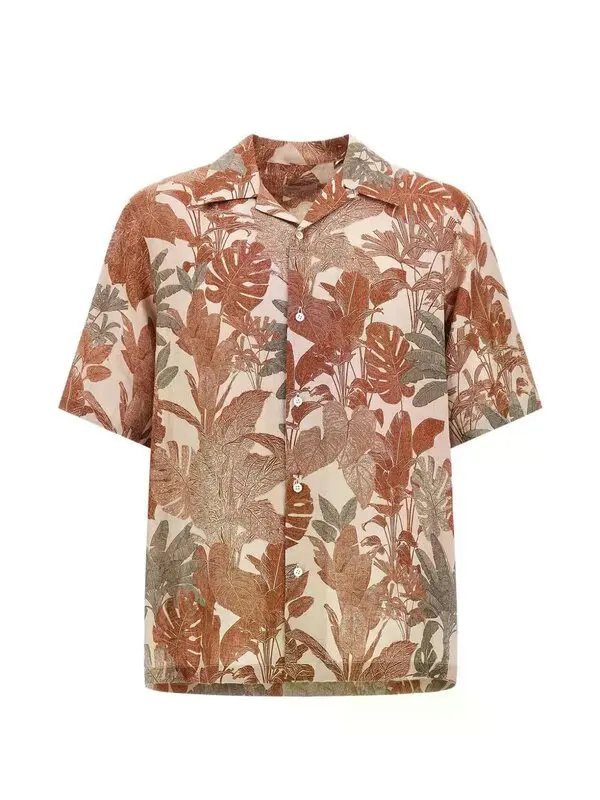 Herno Tropical-print Linen Shirt