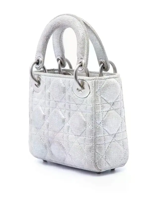 Dior Micro Metallic Calfskin Cannage Lady Satchel