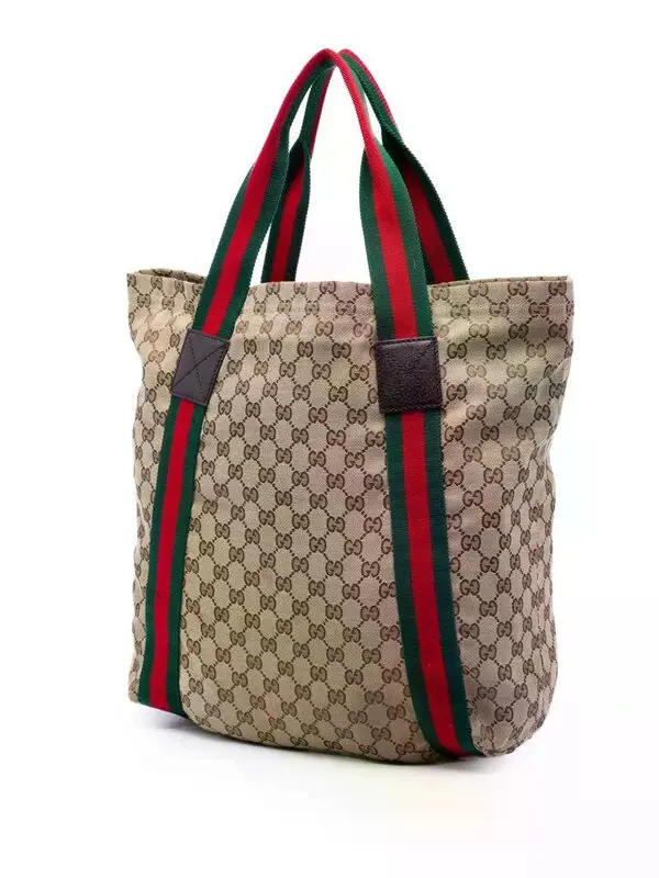Gucci Gg Canvas Web Tote Bag