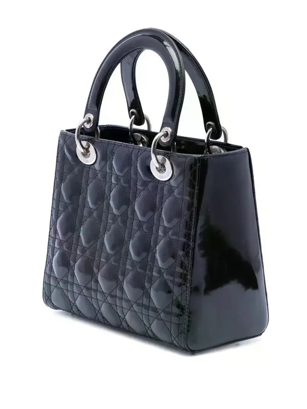 Dior Patent Cannage Lady Satchel - Black
