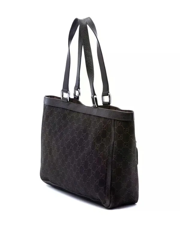 Gucci Gg Denim Abbey D-ring Pocket Tote Bag - Brown
