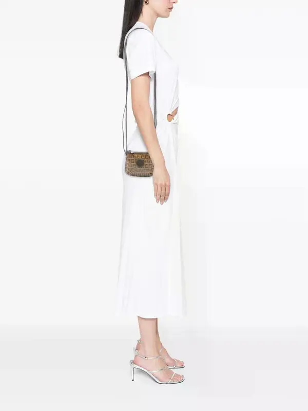 Fendi Zucchino Crystal Crossbody Bag - Brown