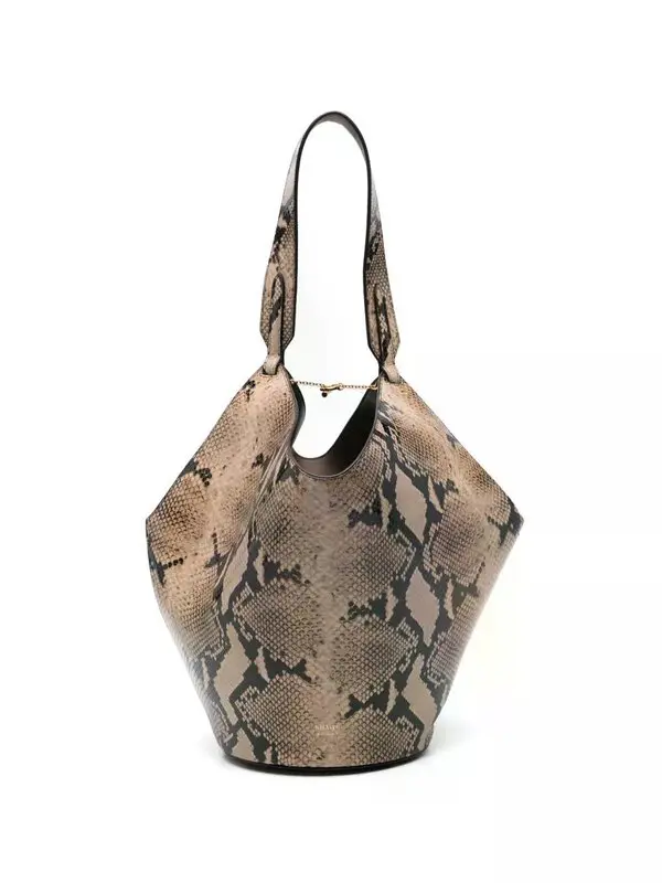 Khaite Small Lotus Snake-effect Tote Bag - Neutrals
