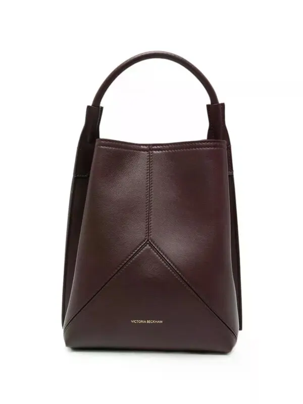 Victoria Beckham Geometric Paneled Leather Tote Bag - Red