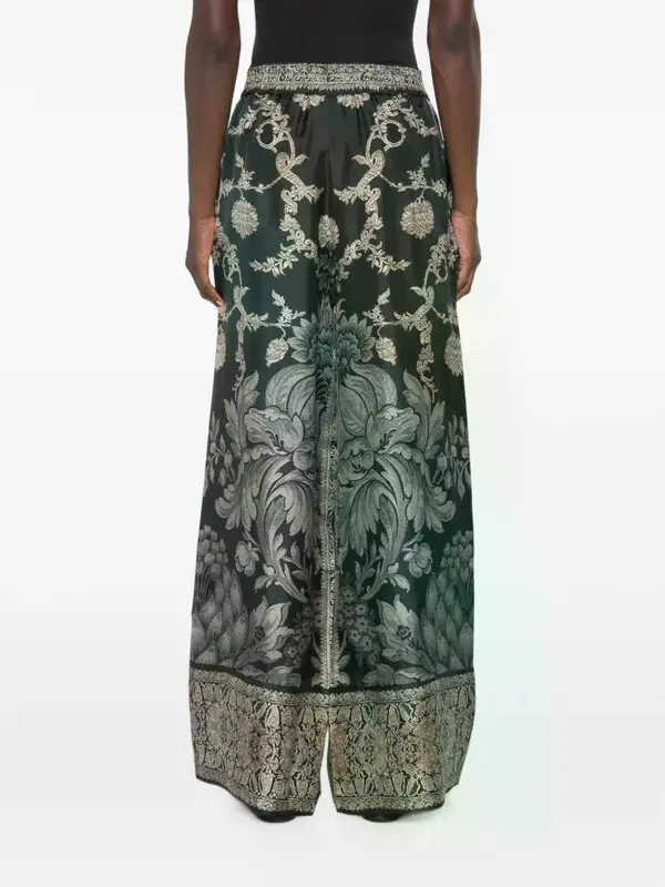 PIERRE-LOUIS MASCIA Baroque Print Wide-leg Trousers - Black
