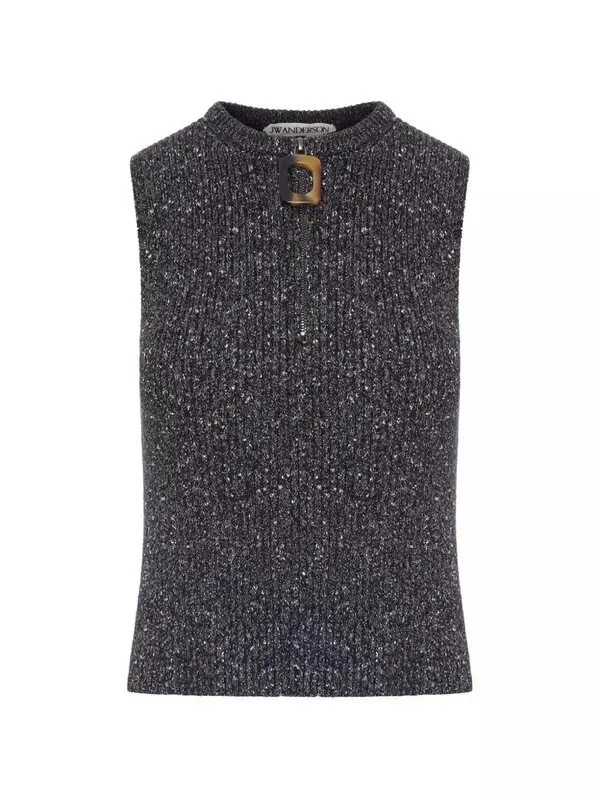 JW Anderson Ribbed-knit Zip-up Vest - Grey