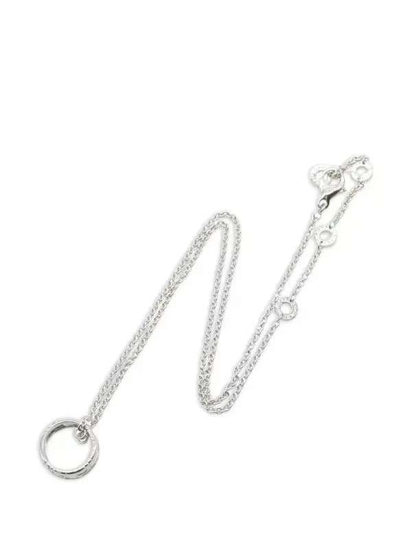 BVLGARI 18k White Gold Parentesi Pendant Necklace - Silver