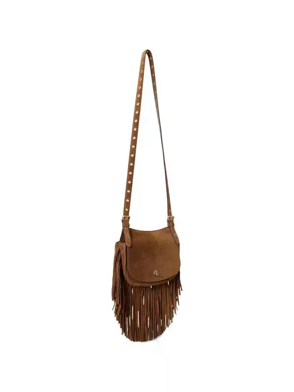 Ralph Lauren Marcy Suede Crossbody Bag With Fringe Trim