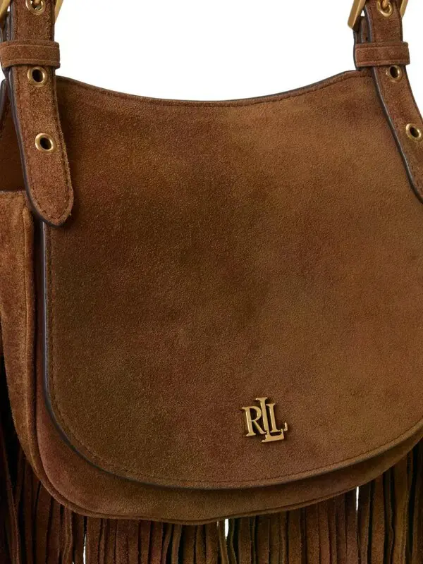 Ralph Lauren Marcy Suede Crossbody Bag With Fringe Trim