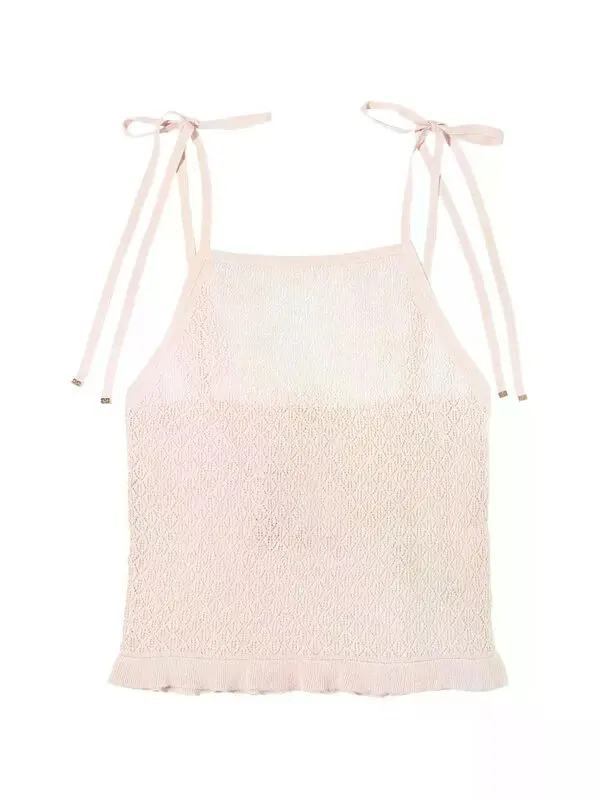 GANNI Pointelle-knit Tank Top