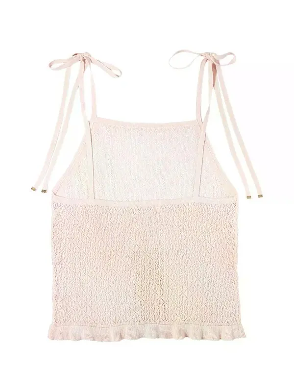 GANNI Pointelle-knit Tank Top