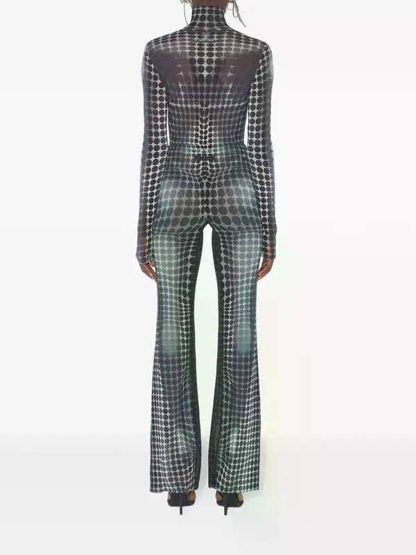 JEAN PAUL GAULTIER Polka Dot Print Flared Trousers