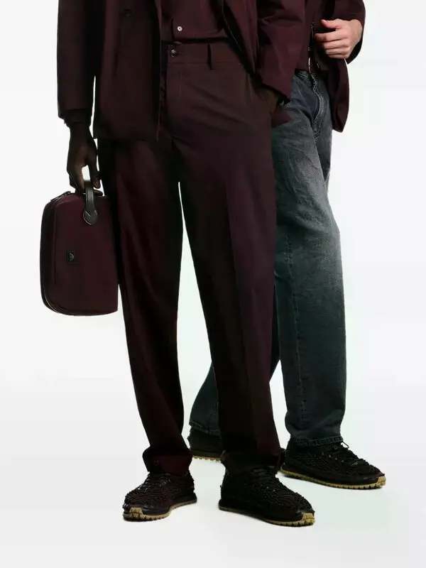 Emporio Armani Loose-fit Pleated Trousers - Red