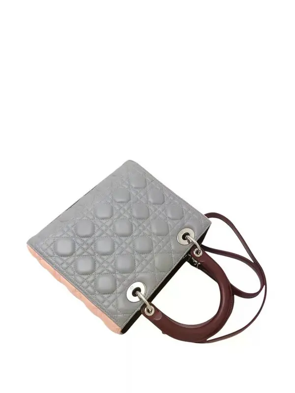 Dior Lambskin Cannage Lady Satchel - Grey