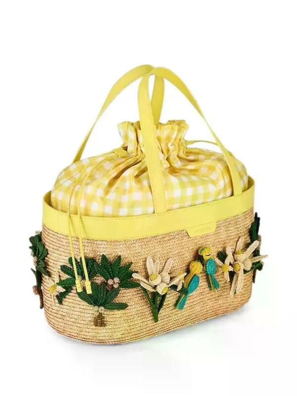AQUAZZURA Birdsong Raffia Tote Bag