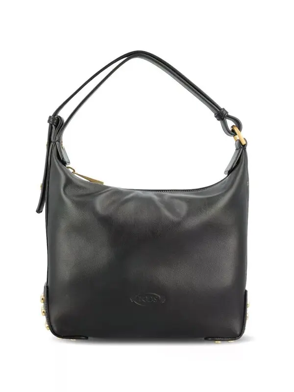TOD'S Mini Metal Dots Leather Tote Bag - Black