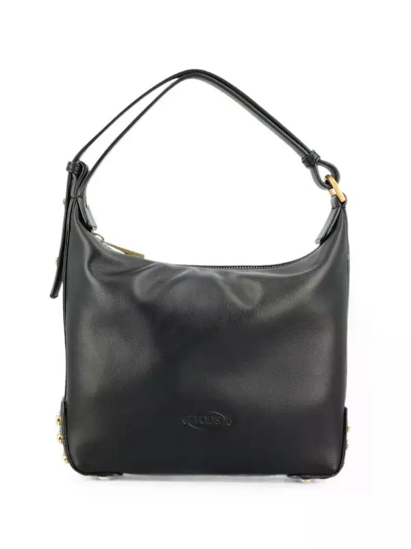 TOD'S Mini Metal Dots Leather Tote Bag - Black