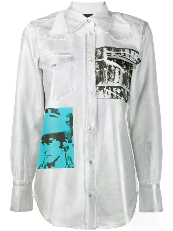 Calvin Klein Tone Warhol Print Shirt - Silver
