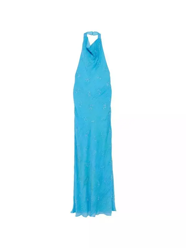 Staud Roselle Beaded Halterneck Maxi Dress