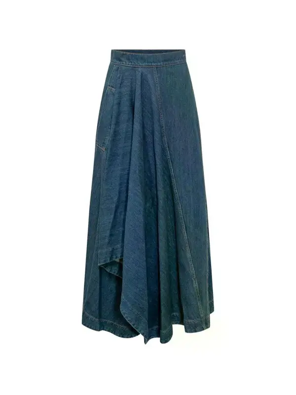 Givenchy Asymmetric Midi Skirt In Denim