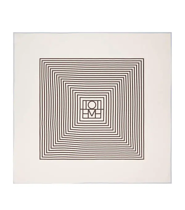 TOTEME Silk Monogram Scarf - Beige