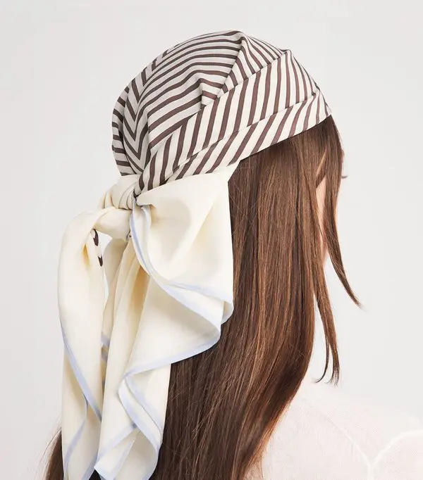 TOTEME Silk Monogram Scarf - Beige