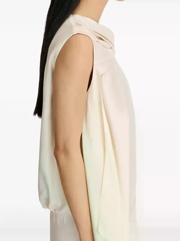 Loulou De Saison Draped Silk-twill Dress - Neutrals