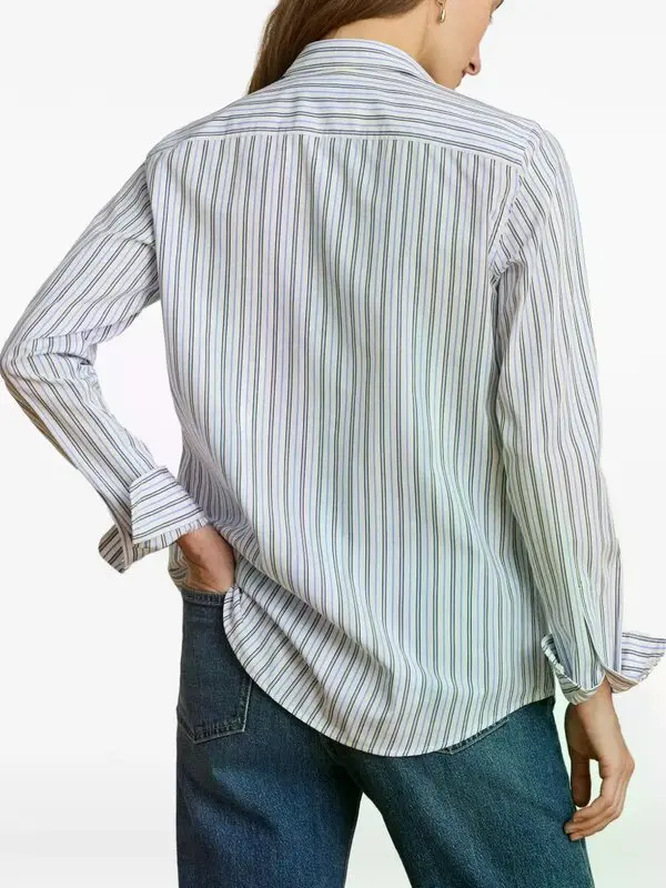Ralph Lauren Striped Embroidered Logo Cotton Shirt