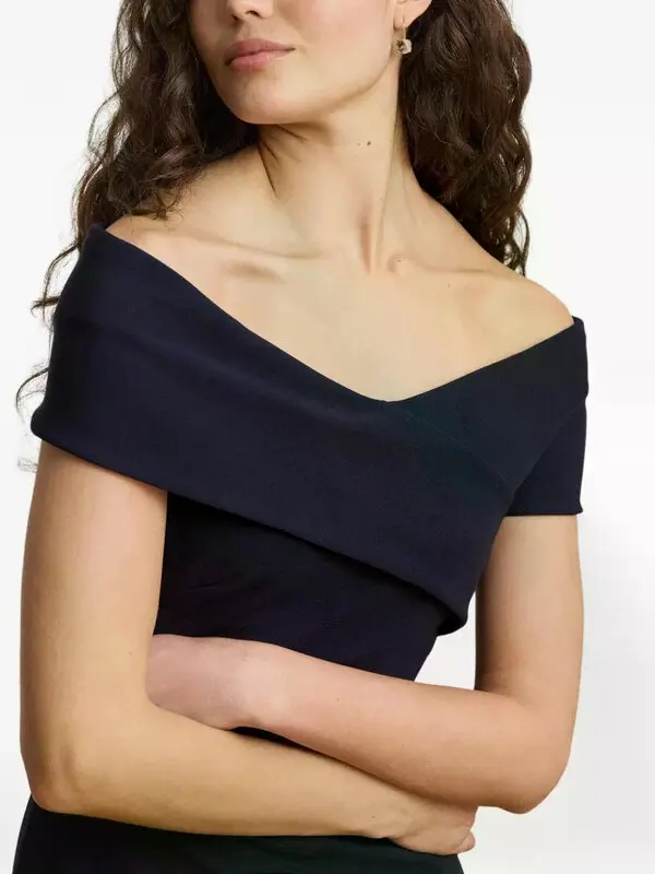 Ralph Lauren Off-the-shoulder Faille Maxi Gown - Blue