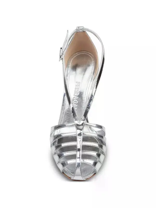 FERRAGAMO Metallic Caged Sandals