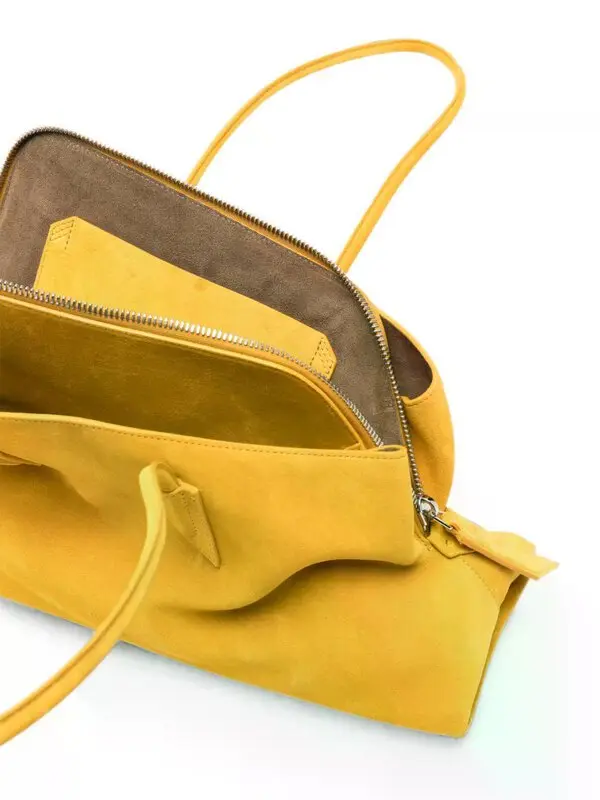 Attico Medium Suede Geometric-frame Tote Bag - Yellow