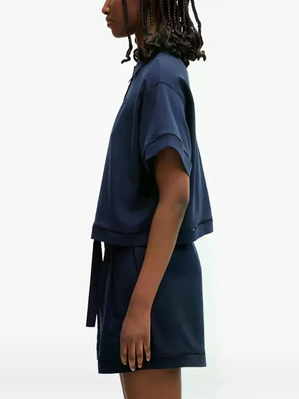 Lacoste Open-work Detailing Logo Patch Polo Shirt