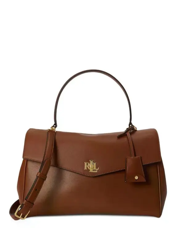 Ralph Lauren Farrah Leather Satchel Bag - Brown