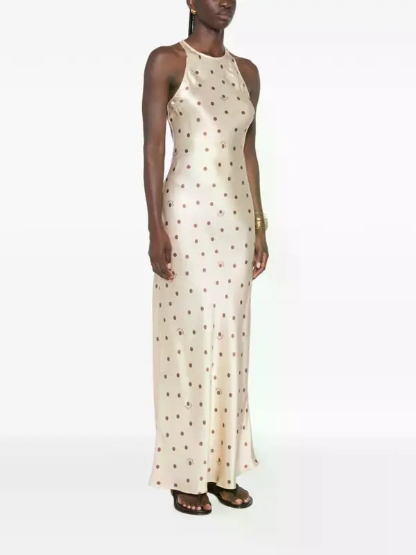 MC2 SAINT BARTH Katy Polka Dot Silk Maxi Dress