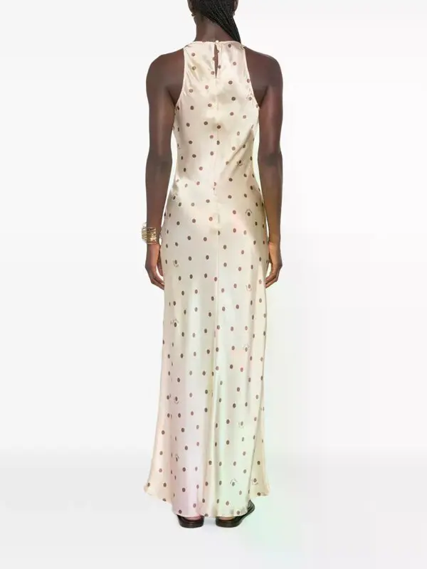 MC2 SAINT BARTH Katy Polka Dot Silk Maxi Dress