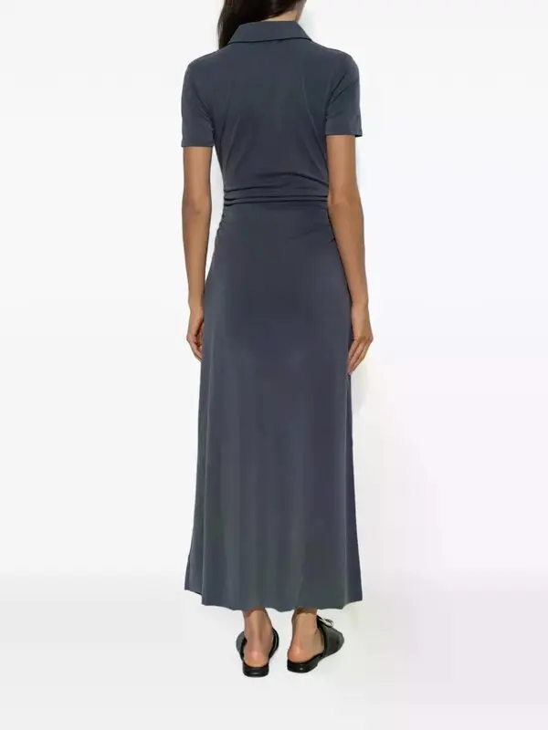 Samsøe Samsøe Sasun Ruched Polo-collar Maxi Dress - Blue