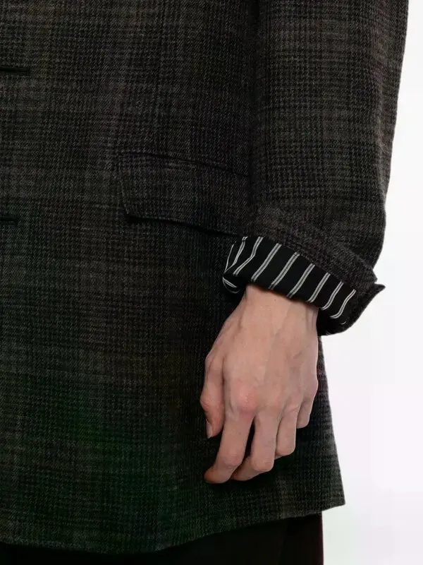 Yohji Yamamoto Check-pattern Box-pocket Blazer