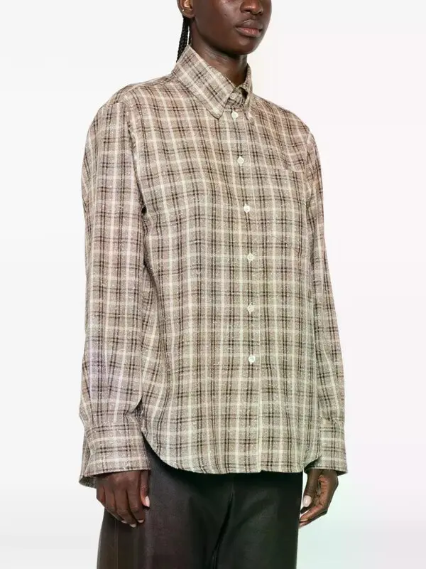 RÓHE Bouclé Check Pattern Shirt