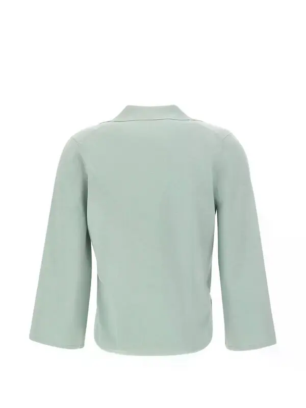 KANGRA V-neck Polo Shirt With Slit Cuffs - Green